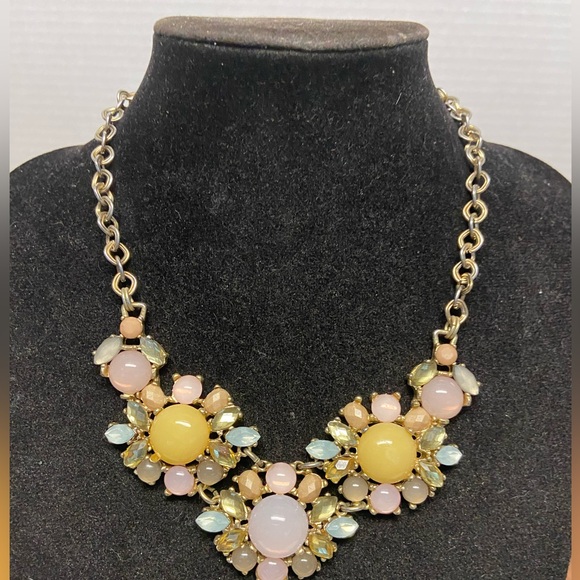 LOFT | Jewelry | Loft Pastel Jeweled Statement Bibbed Necklace | Poshmark